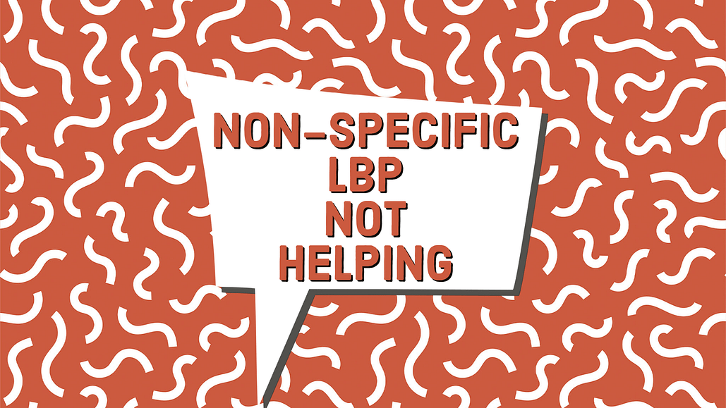 Non-specific Low Back Pain Hampers Low Back Pain Research